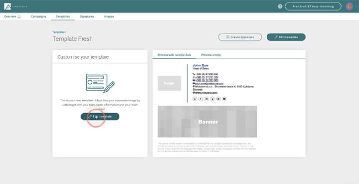 How to choose and edit a template? | AdSigner