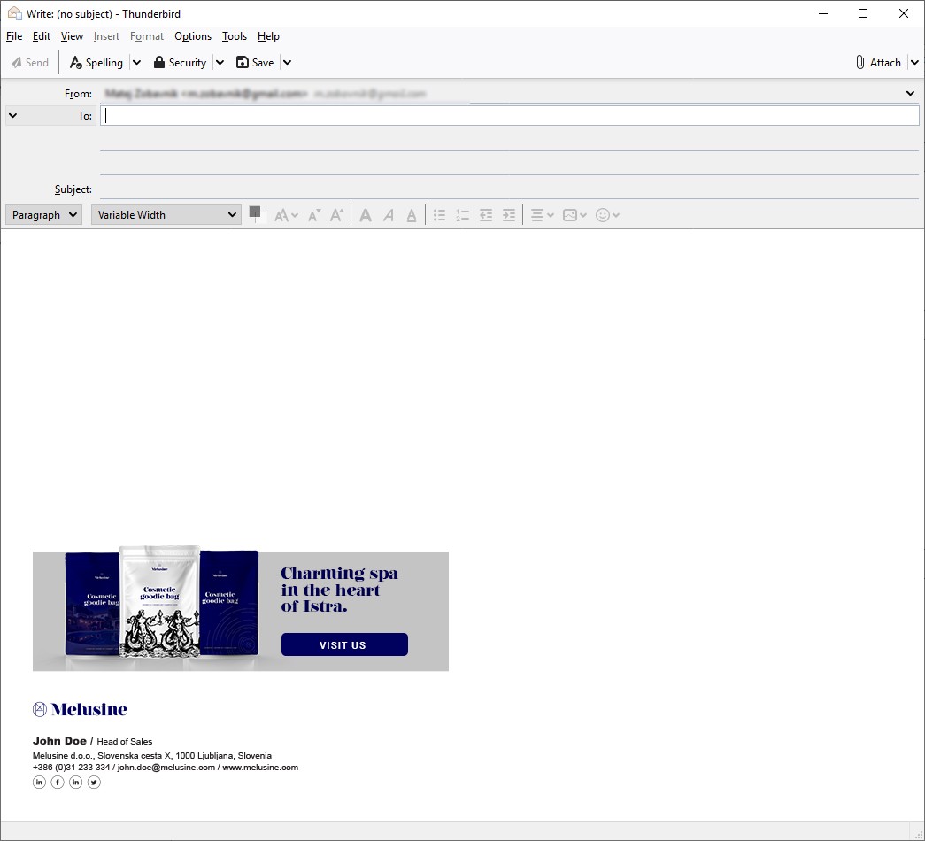 Set up a signature in Thunderbird | AdSigner